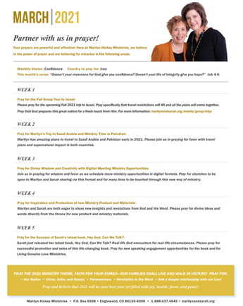PRAYER POINTS - Marilyn Hickey Ministries